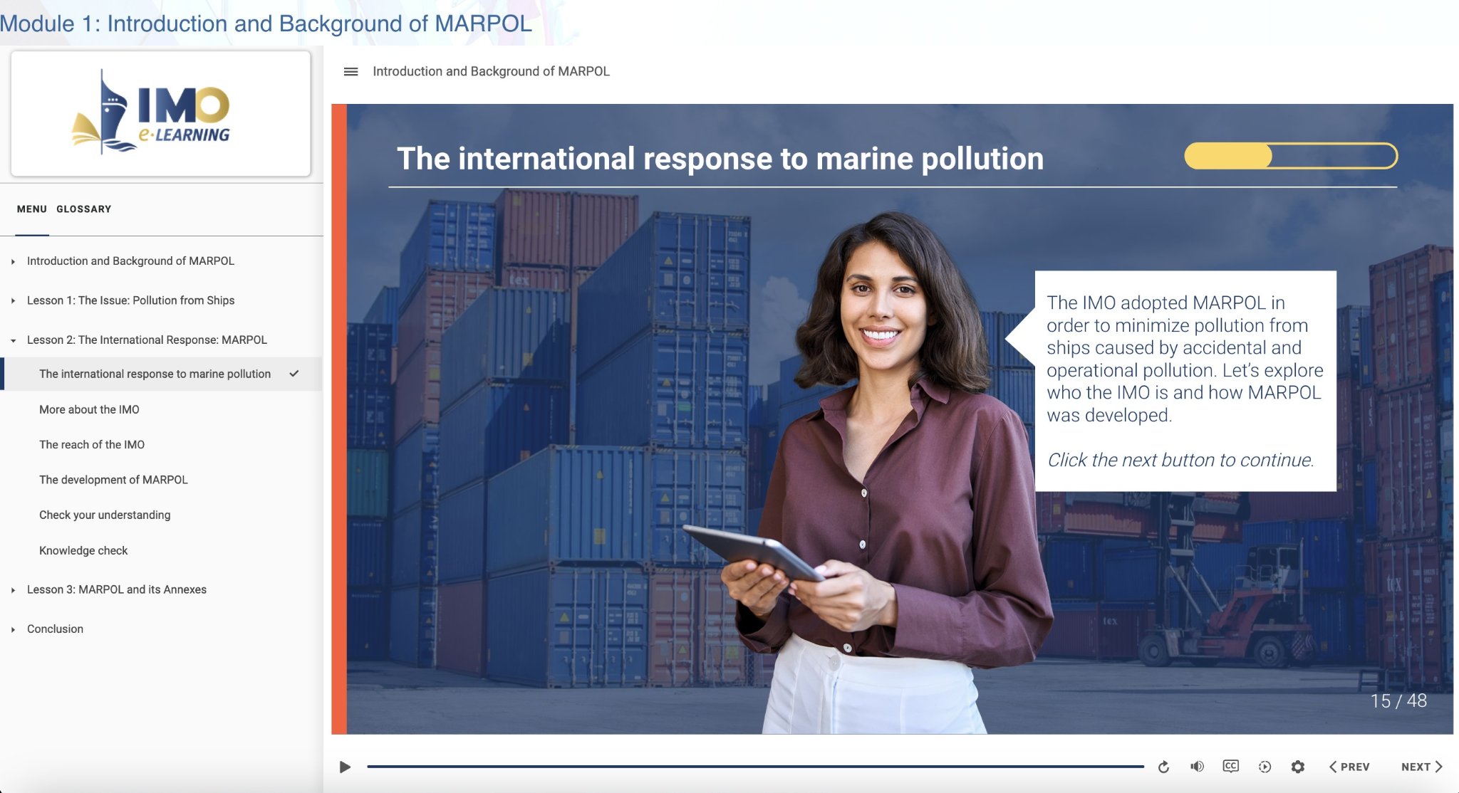 New e-learning course on MARPOL Annex V | GloLitter Partnerships Project